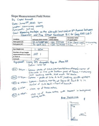 Lab 7: Field Measurement and Analysis of Slope – Laboratory Manual for ...
